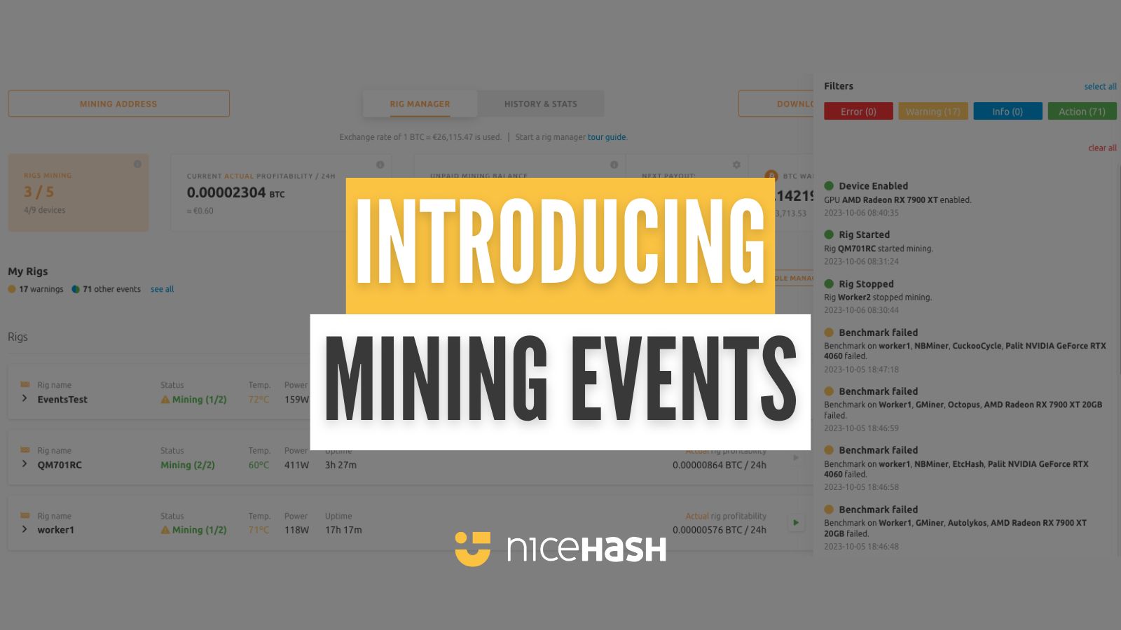 Introducing: Mining Events! | NiceHash