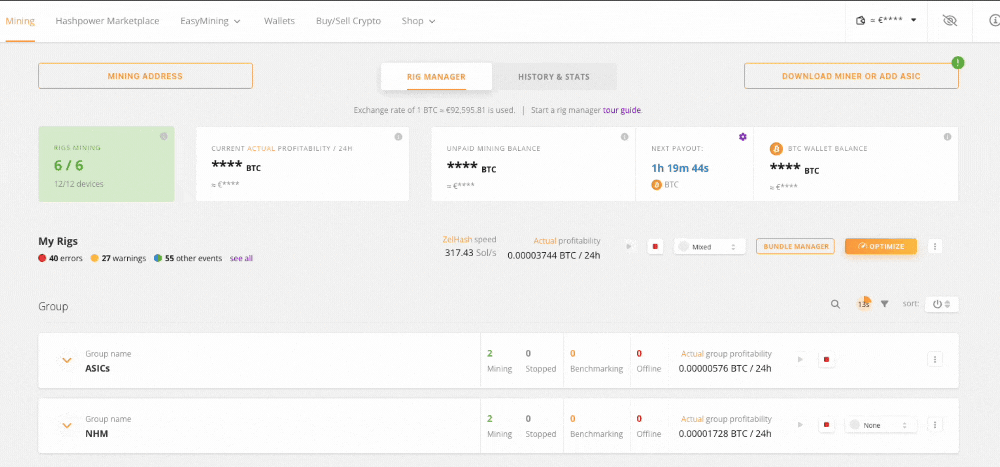 How to change the payout threshold for miners at NiceHash? | NiceHash