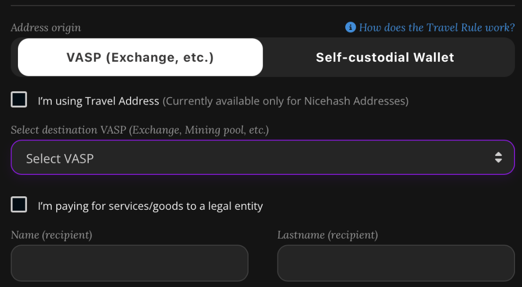 NiceHash Travel Rule Guide | NiceHash