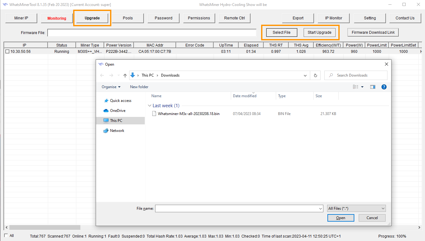 Como atualizar o firmware do WhatsMiner? | NiceHash