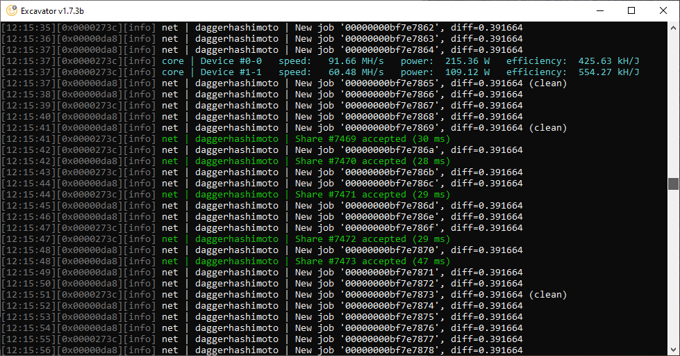 What is (clean) suffix in QuickMiner? | NiceHash