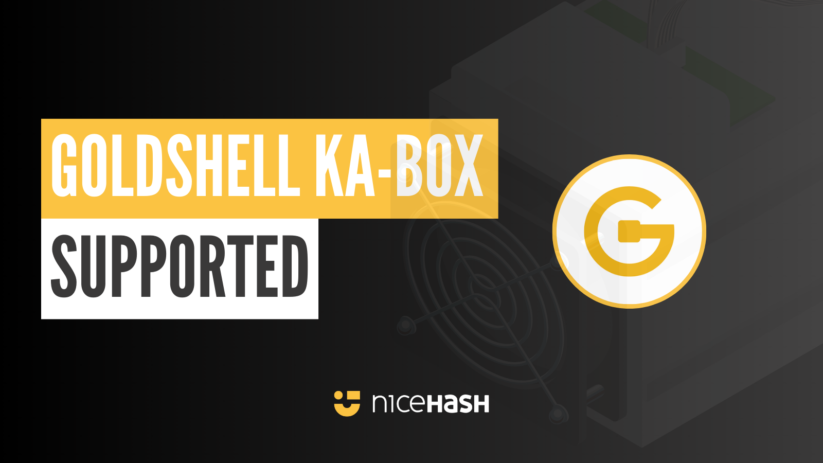 Goldshell KA BOX is now compatible with NiceHash! | NiceHash